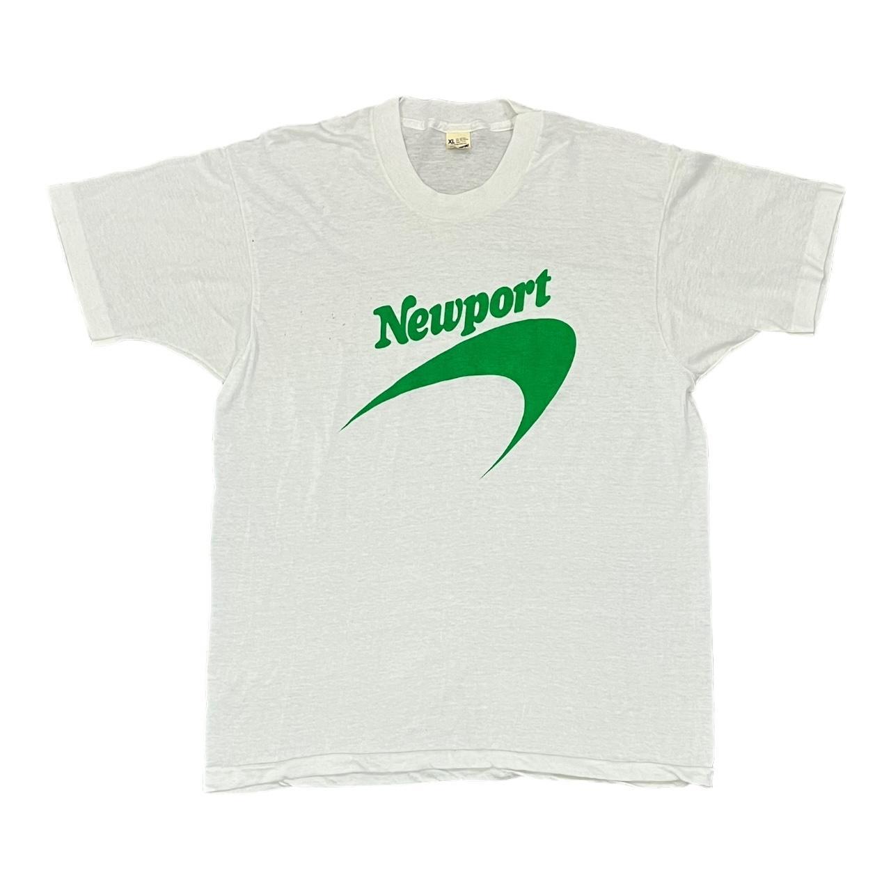 Vintage Newport Cigarette Logo T-shirt Size: XL... - Depop