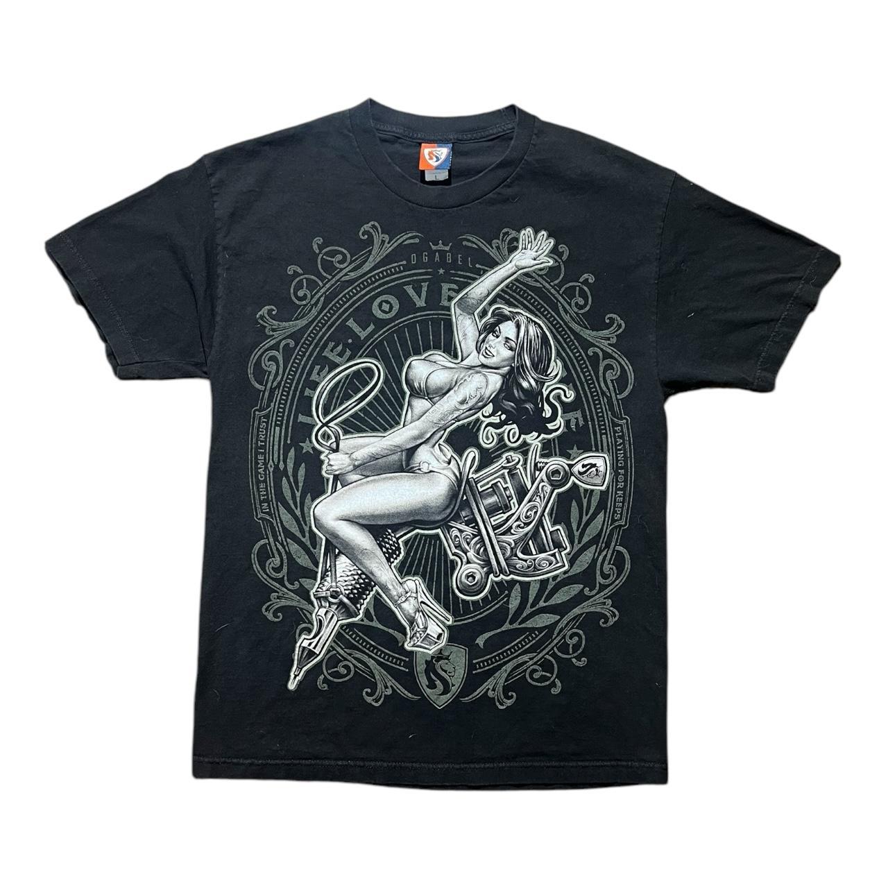 Vintage OG Abel Tattoo Ink Girl Black T-shirt Size:... | Depop