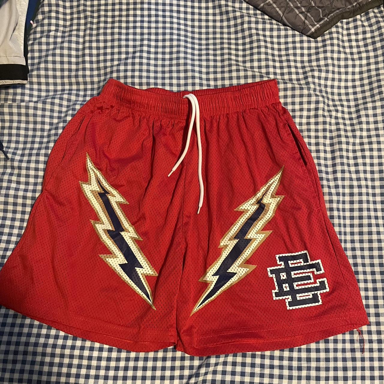 red Eric Emanuel shorts size men’s L. fits more like... - Depop