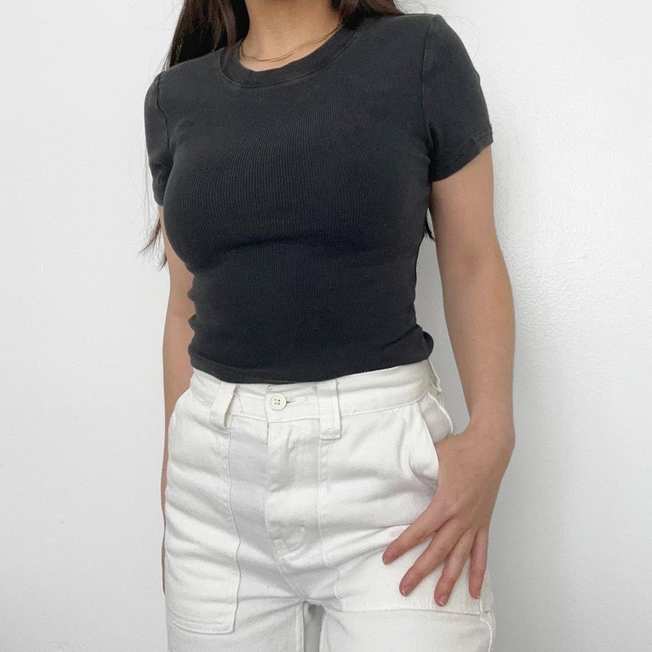 Pacsun basic tee Black subtle acid wash size... - Depop