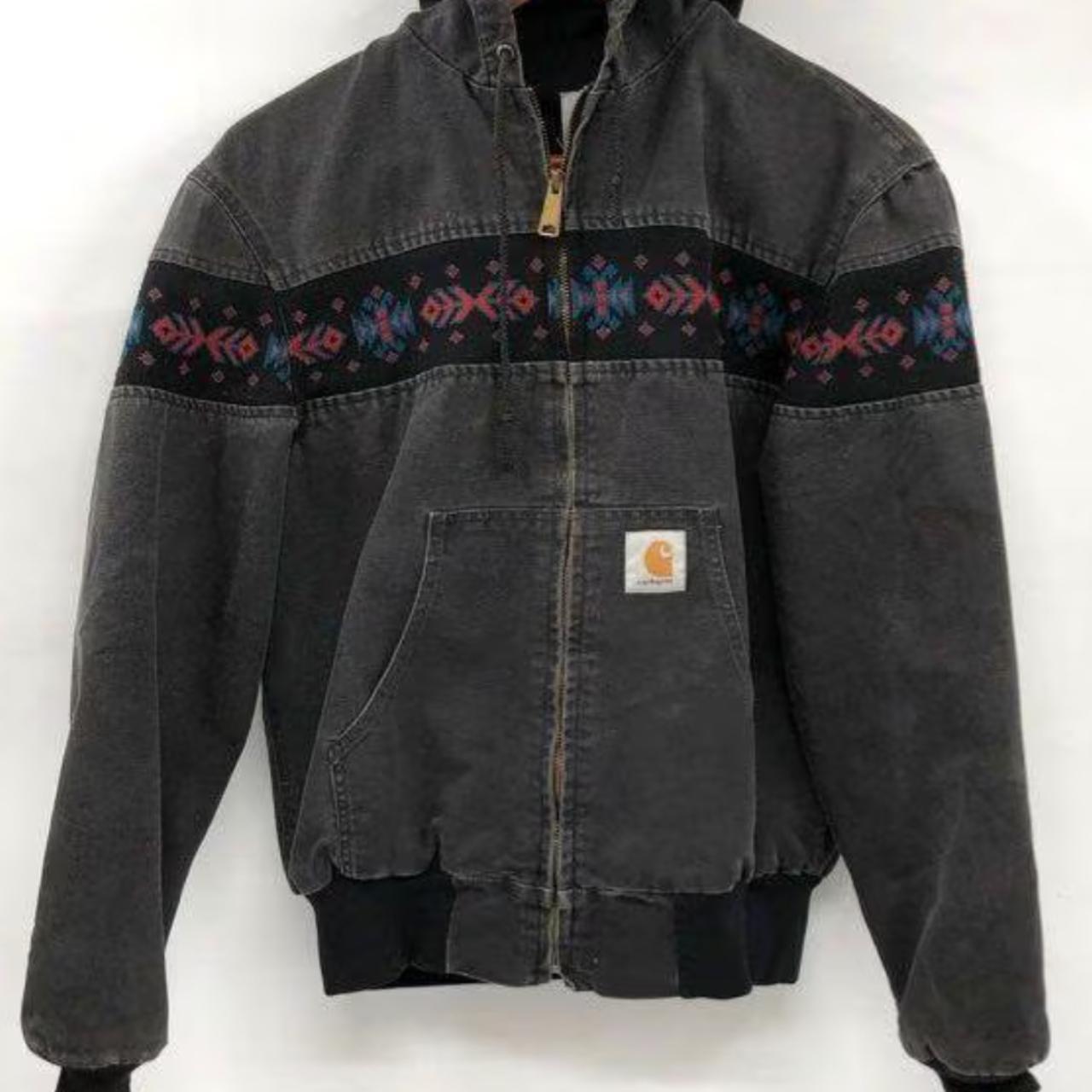 VTG Carhartt Southwest Aztec Hooded Jacket JR0005... | Depop