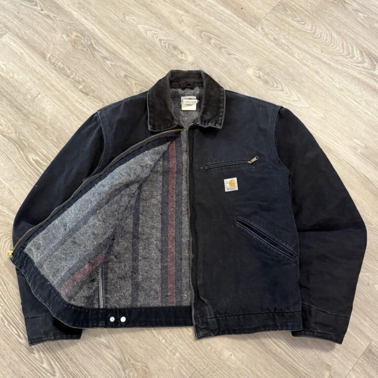 Vintage Carhartt Detroit Jacket J01 BLK Medium Rare | Depop