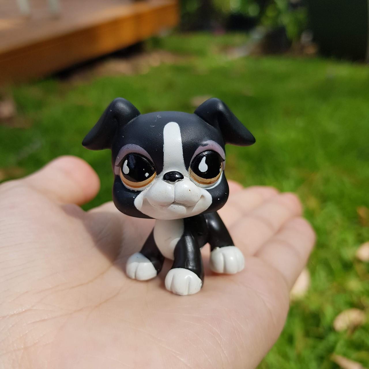 LPS Boxer Dog #826 Black and white littlest pet... - Depop