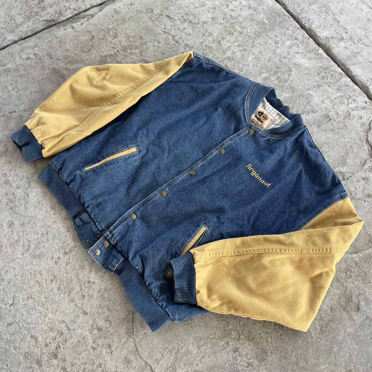 Vintage denim/ varsity jacket No rips/ tears (early... - Depop