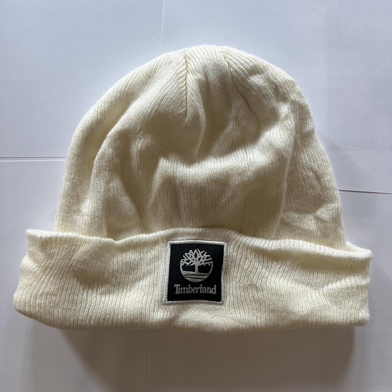 Cream Timberland beanie - one size - great... - Depop