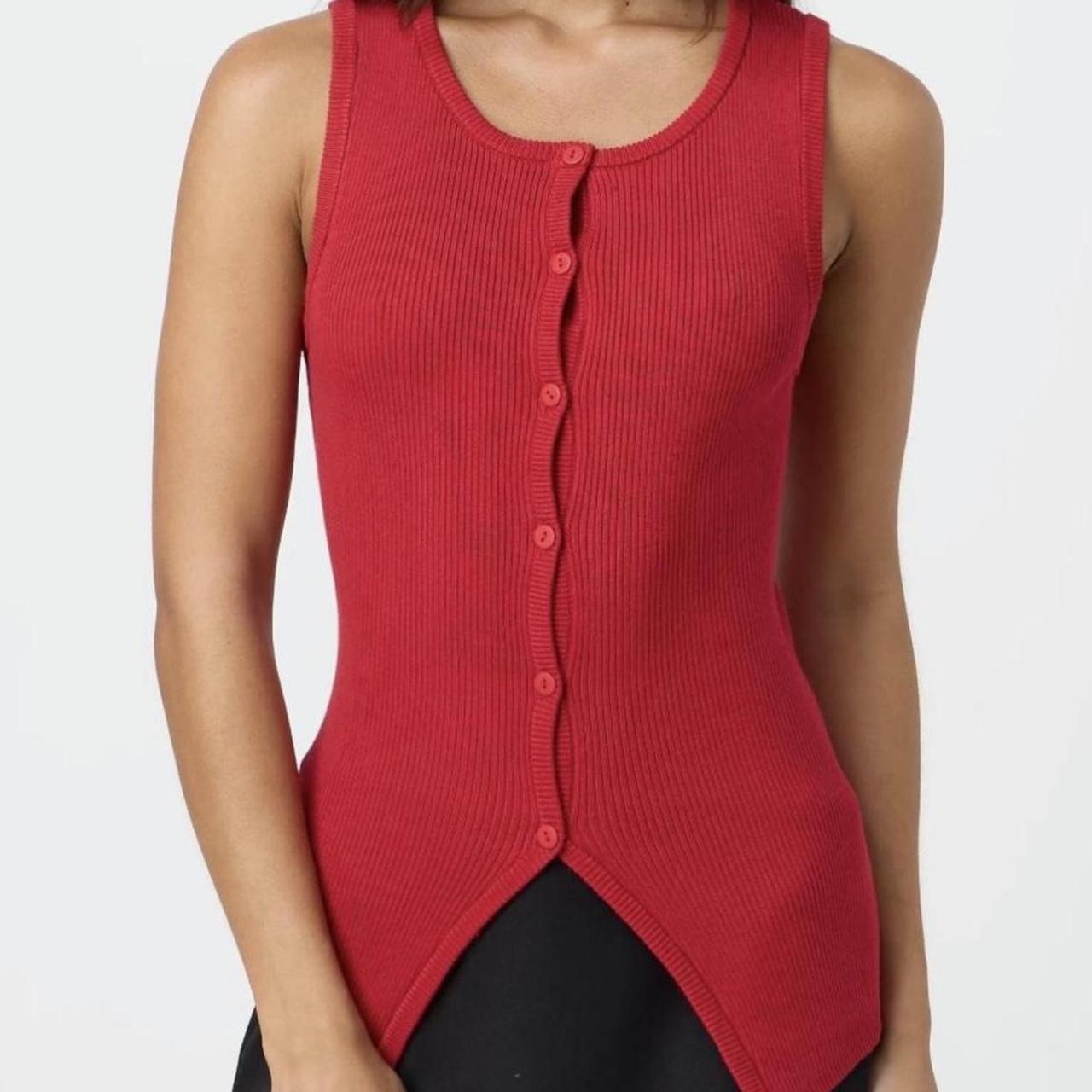 Glassons longline button up knit tank. Brand new... - Depop