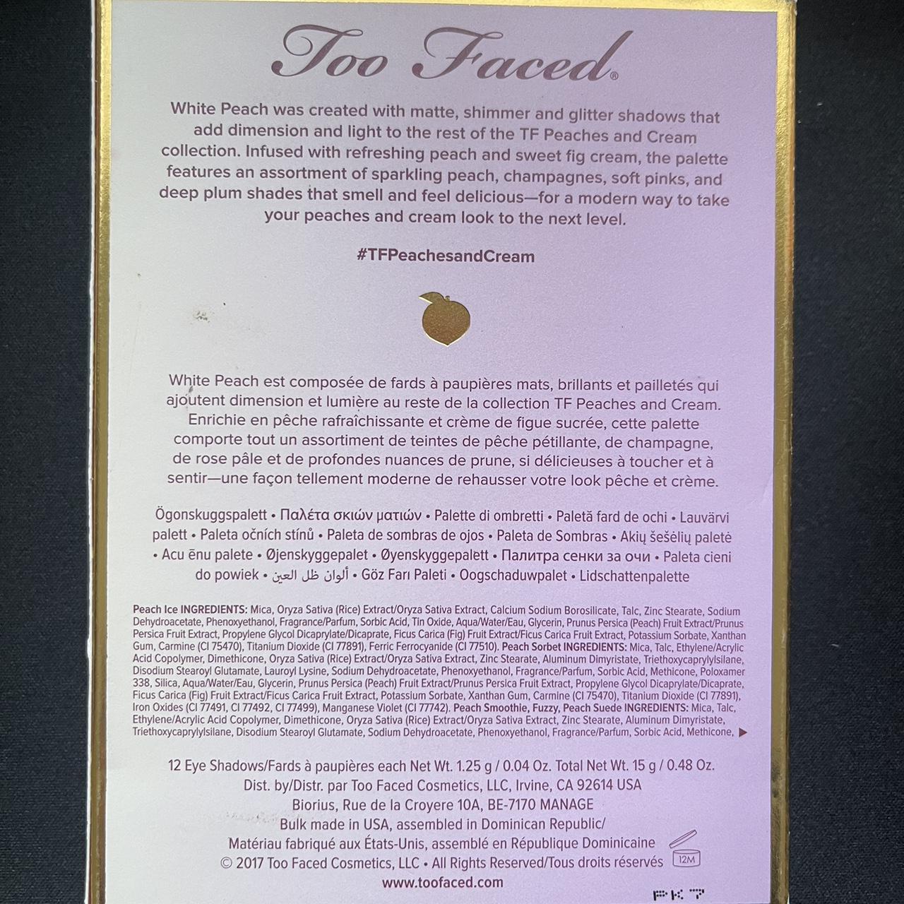 🍑 TOO FACED WHITE PEACH EYESHADOW PALETTE 🍑 NEVER... - Depop