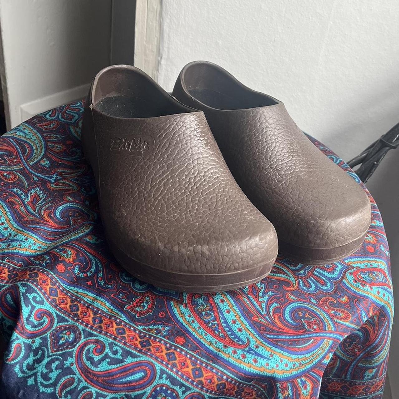 Birkenstock Super-Birki garden clogs in brown... - Depop