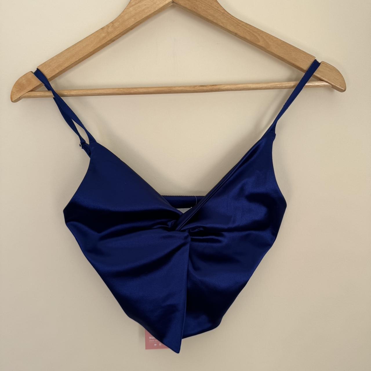 Supré - Blue Twist Front Crop Tank Top Size 2XS... - Depop