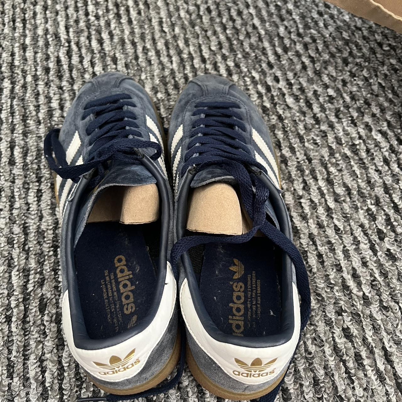 Adidas Munchen navy blue Size 8 Good Condition... - Depop