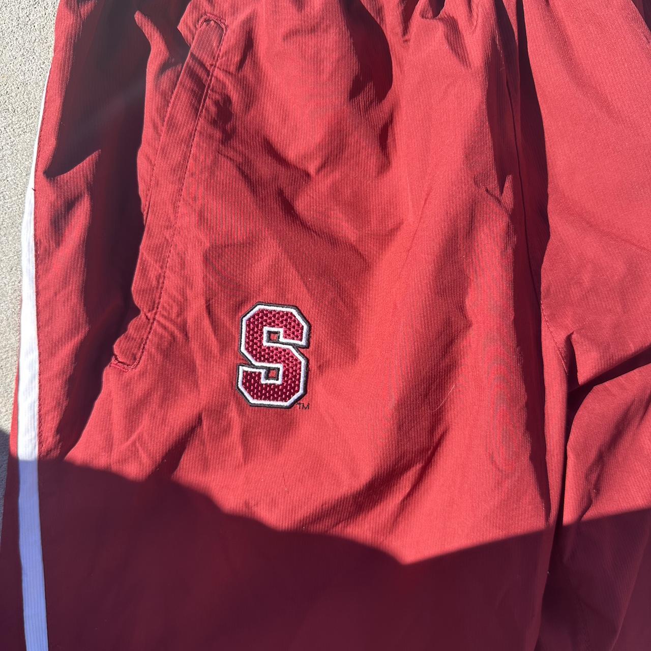 Vintage Nike Red and white Stanford track pants... | Depop