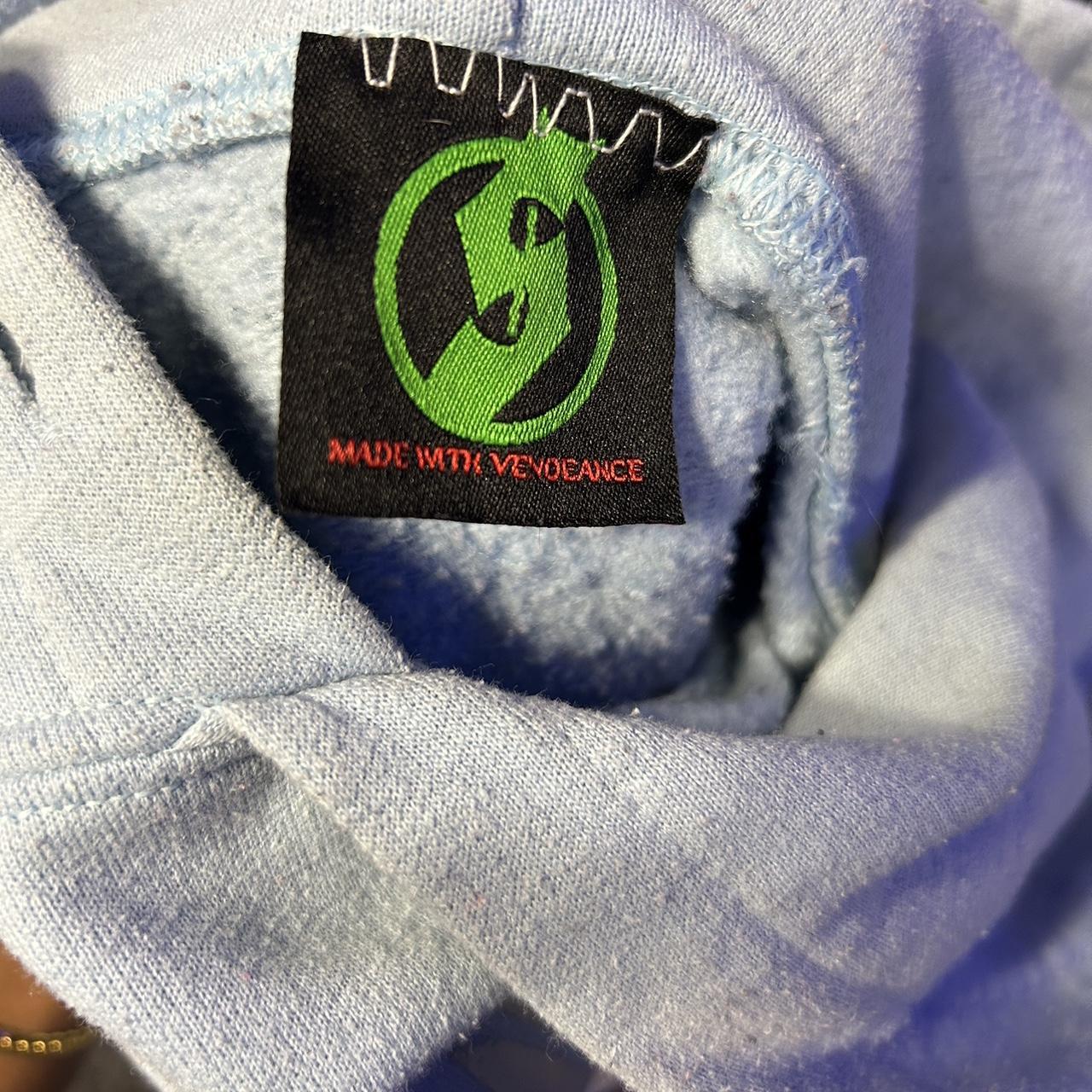 BABY BLUE RHINESTONE VENGEANCE HOODIE Vengeance... - Depop