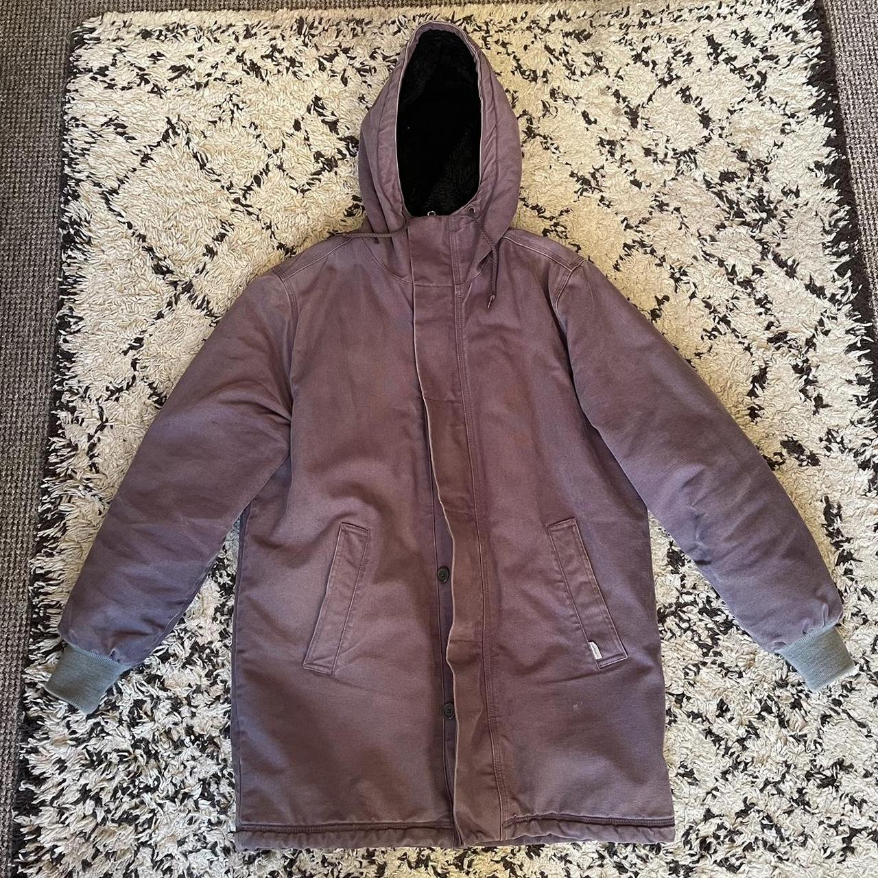 CARHARTT WORK JACKET / PARKA Dark purple/grey with... - Depop