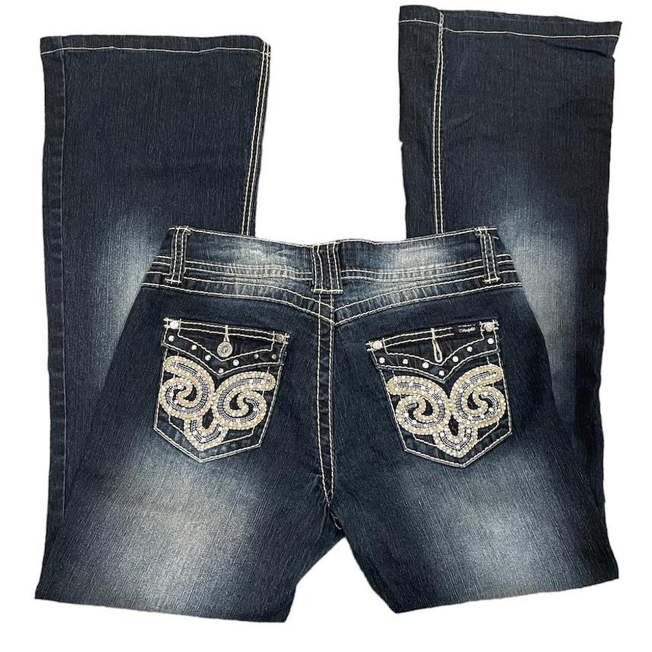 vintage angels jeans with bling butt size 9 waist... - Depop