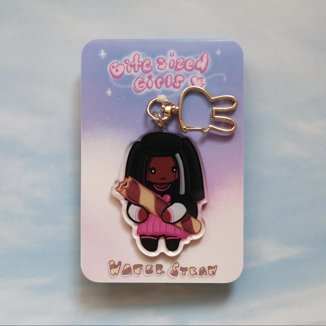 Bite-sized girls Keychain【 Wafer straw 】 acrylic... - Depop