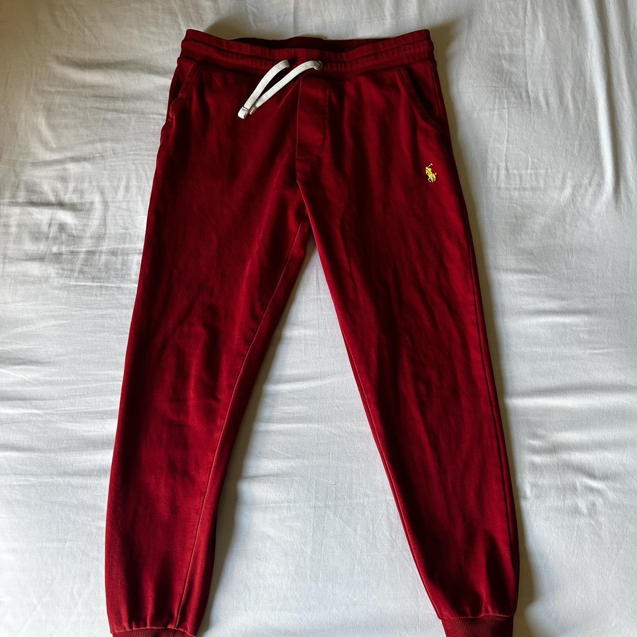 Big Kids Ralph Lauren red joggers #joggers #ralphlauren | Depop