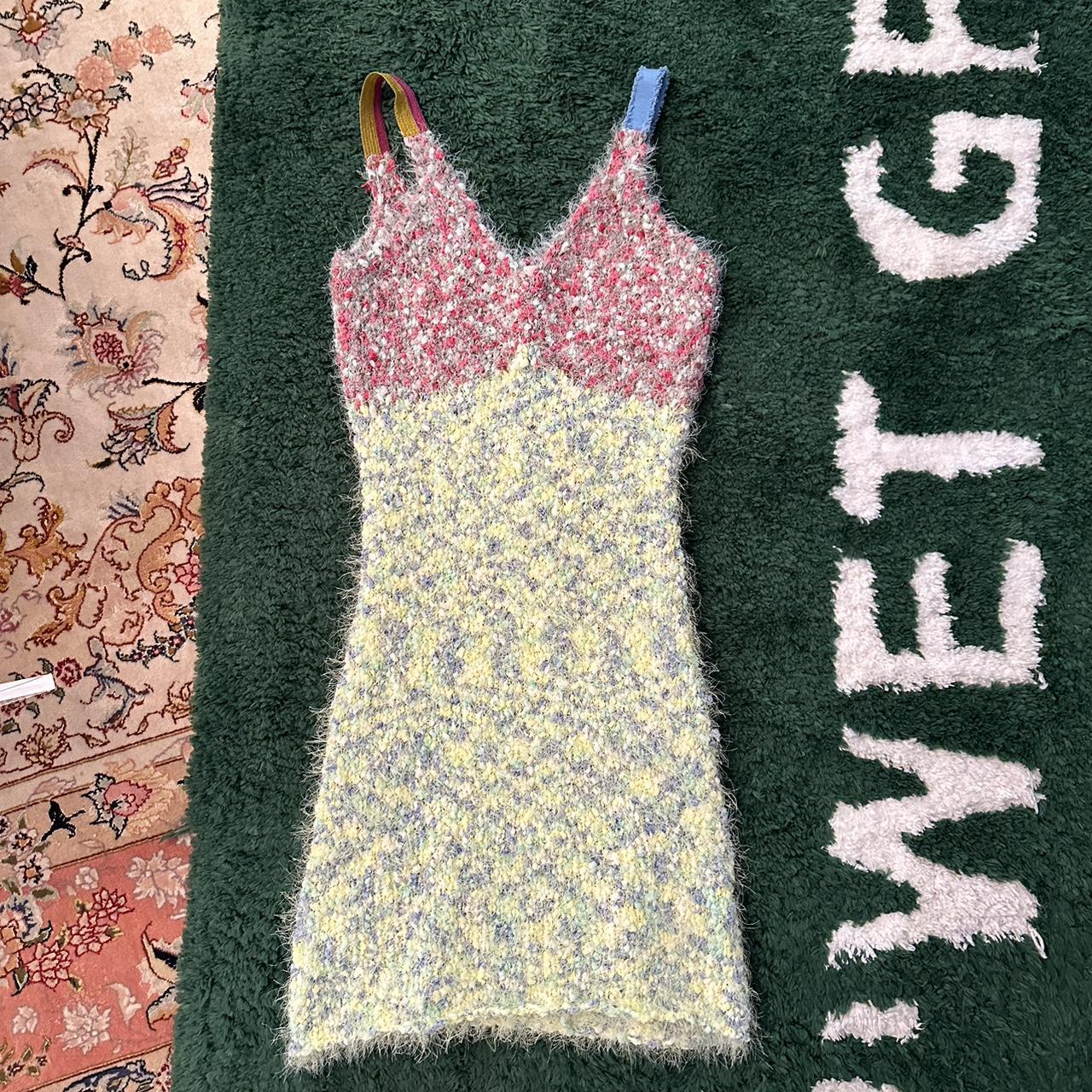 ANDERSSON BELL hairy color block mini dress, super... - Depop