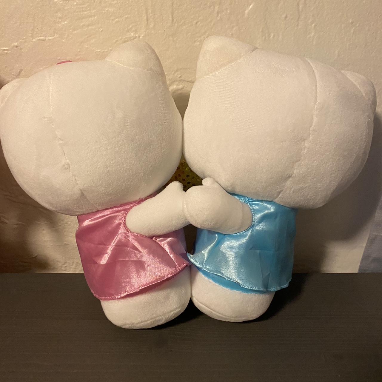 double hello kitty stuffed animal pink and blue silk... - Depop