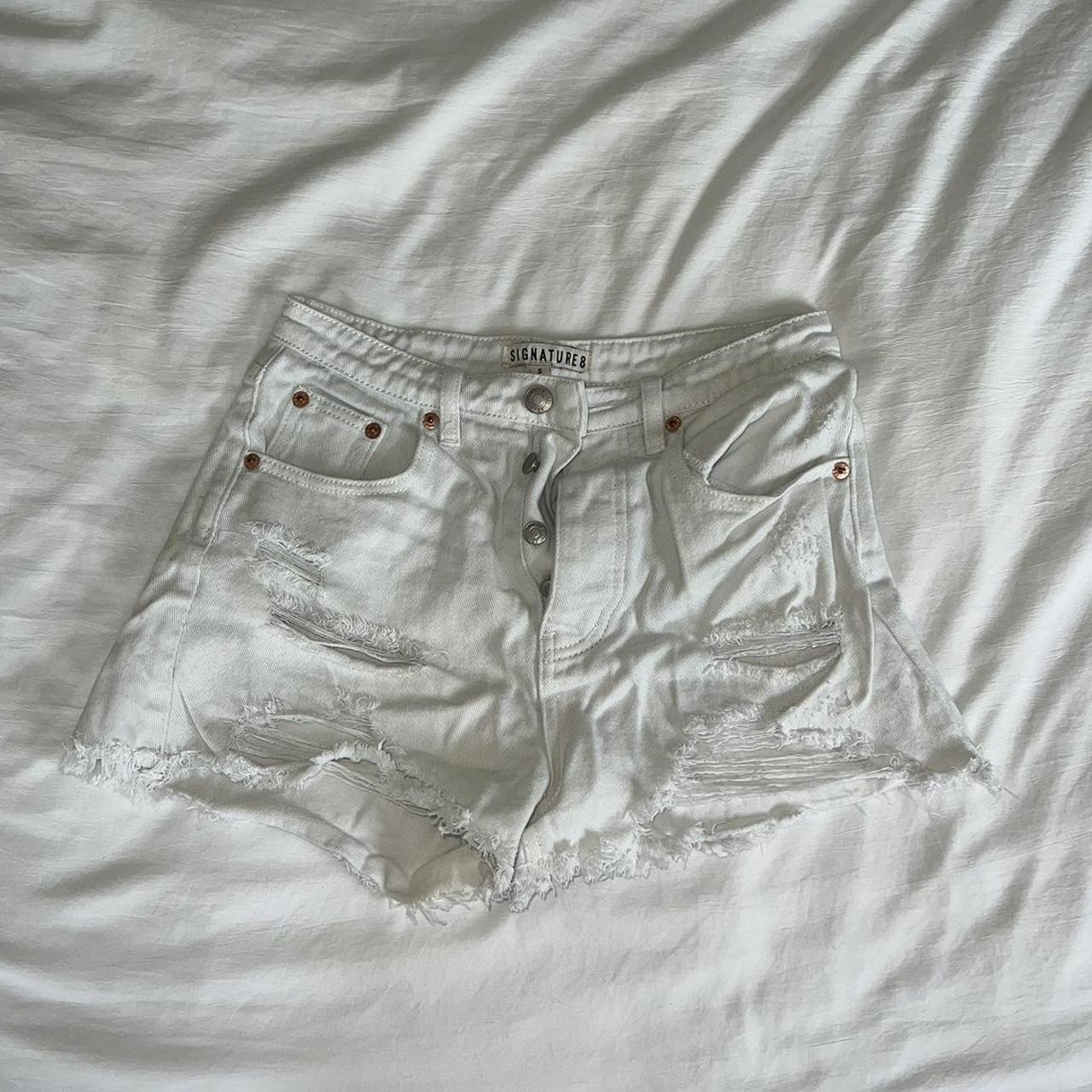 Asos signature 8 white jean shorts Size... - Depop