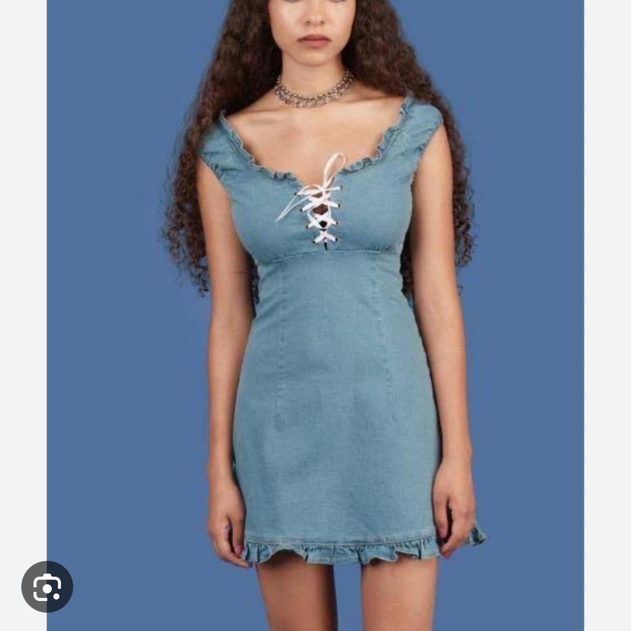 Unif denim dress Wear condition No longer... - Depop