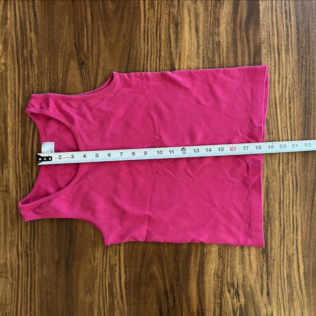 vintage hand painted tank top pink retro y2k sporty... - Depop