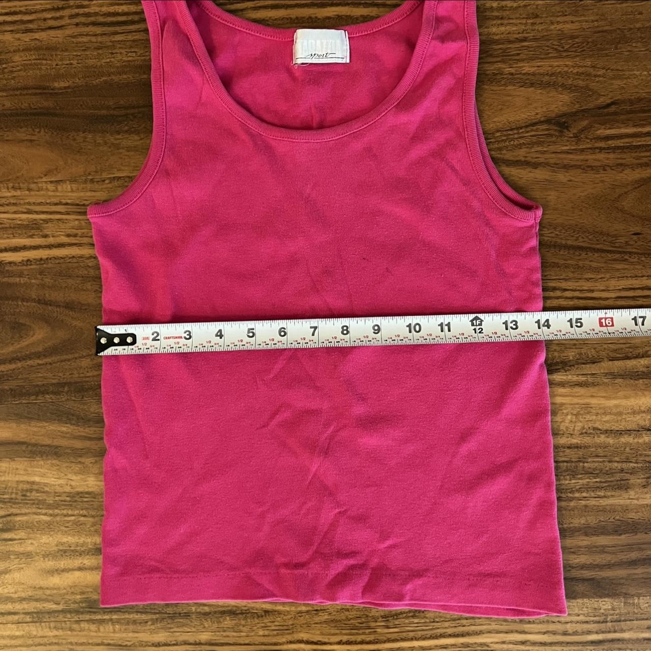 vintage hand painted tank top pink retro y2k sporty... - Depop