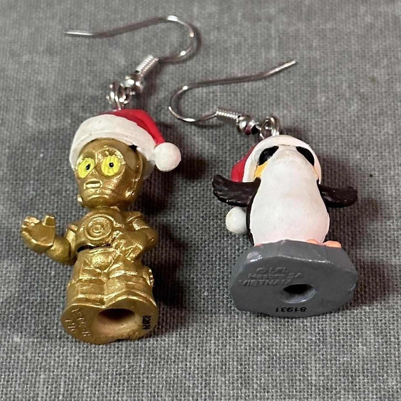 C3PO and Porg with Santa hats on earrings set.... - Depop