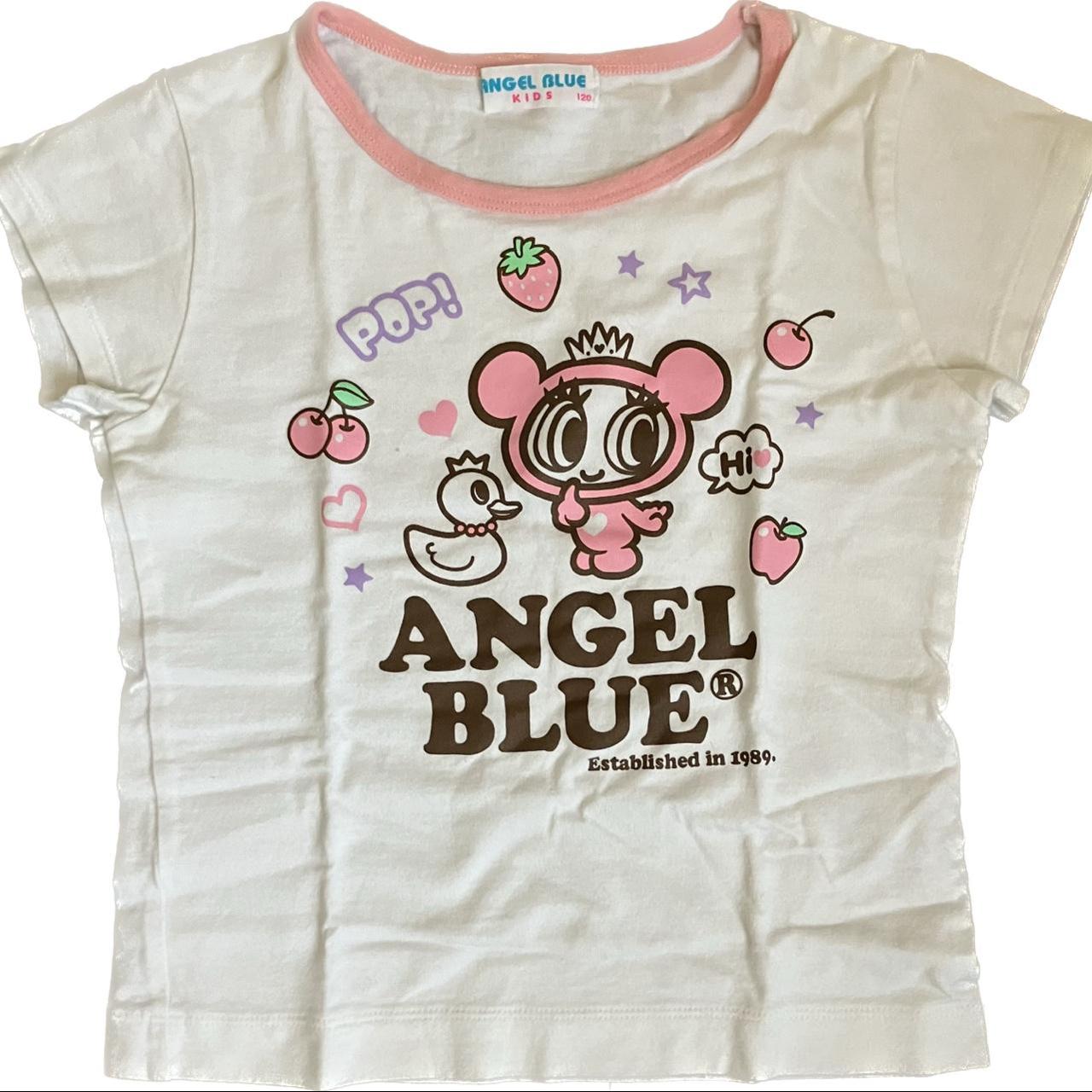 angel blue baby tee great condition kids small,... - Depop