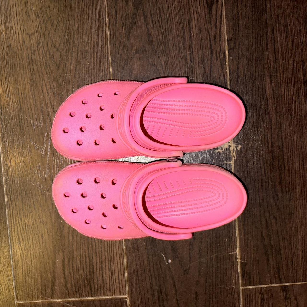 Pink crocs size 7 women - Depop