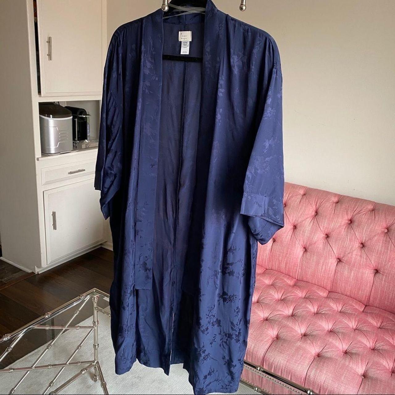 a new day Blue Brocade Kimono Robe One Size New... - Depop