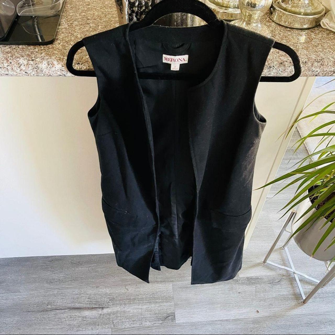 Merona Long Black Midi Vest - Size 2 Please see pics... - Depop