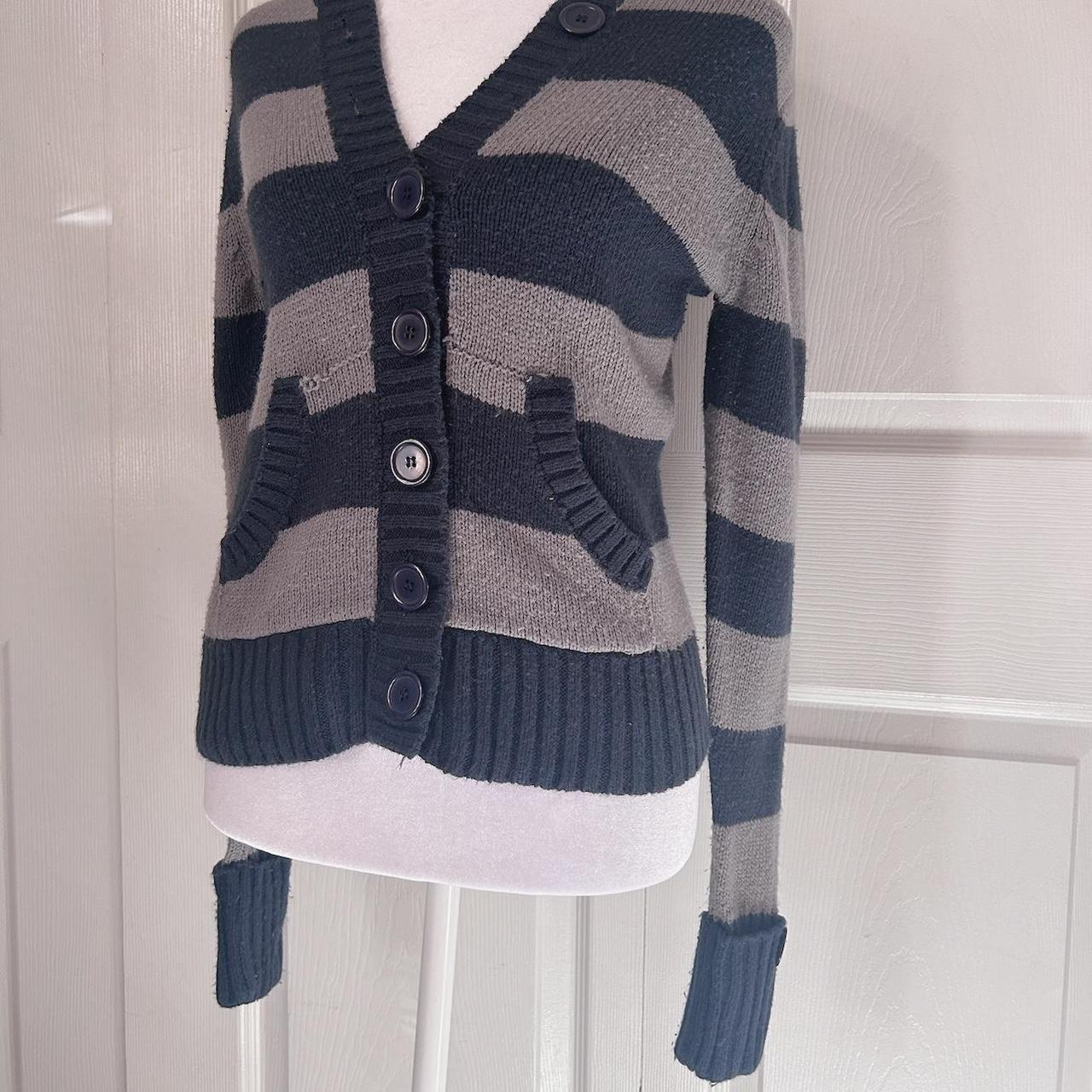 Grunge striped cardigan ~please read my shop... - Depop