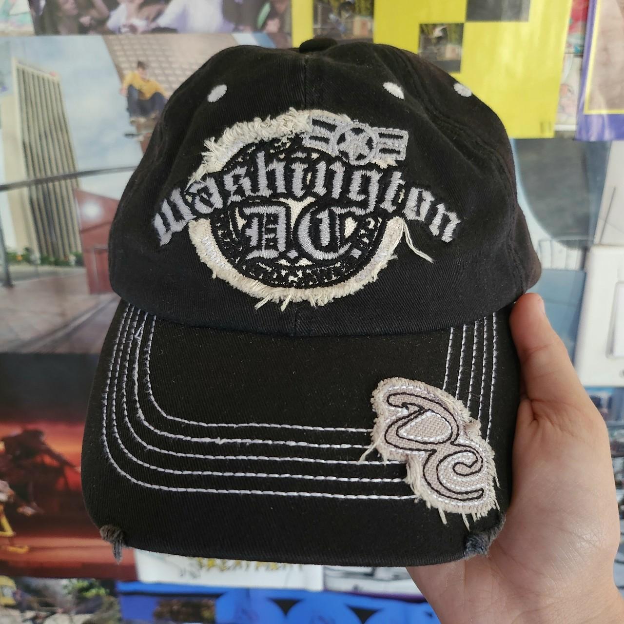 y2k Black Washington DC hat Sick contrast stitching... - Depop