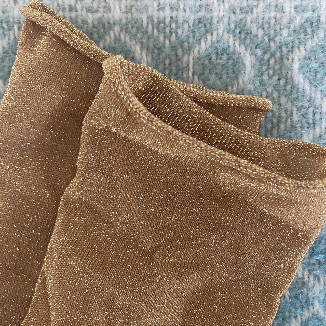 COS sparkly gold glitter socks Size 5 to 7 Check... - Depop