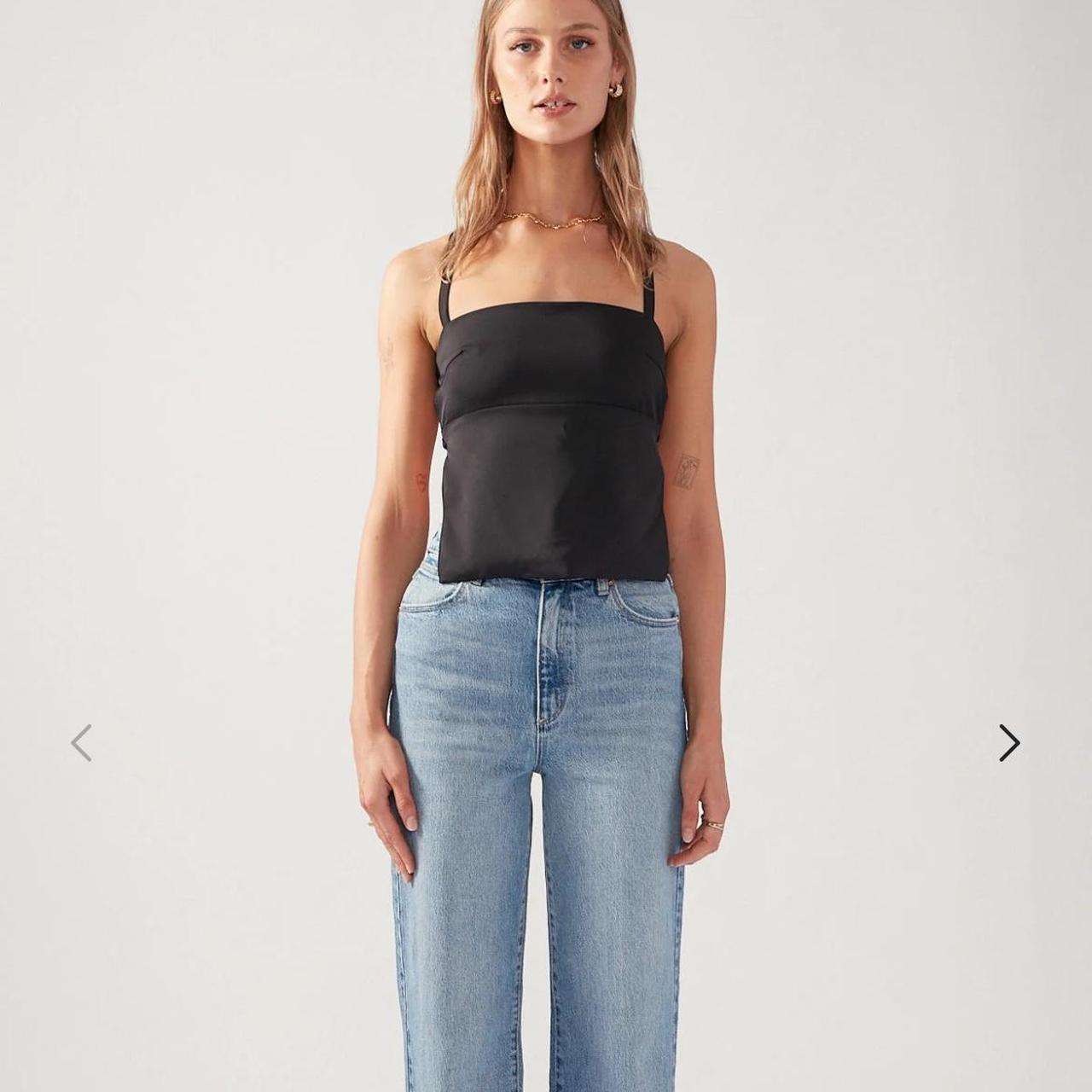 perfect stranger navy “lace up back tie top”.... - Depop