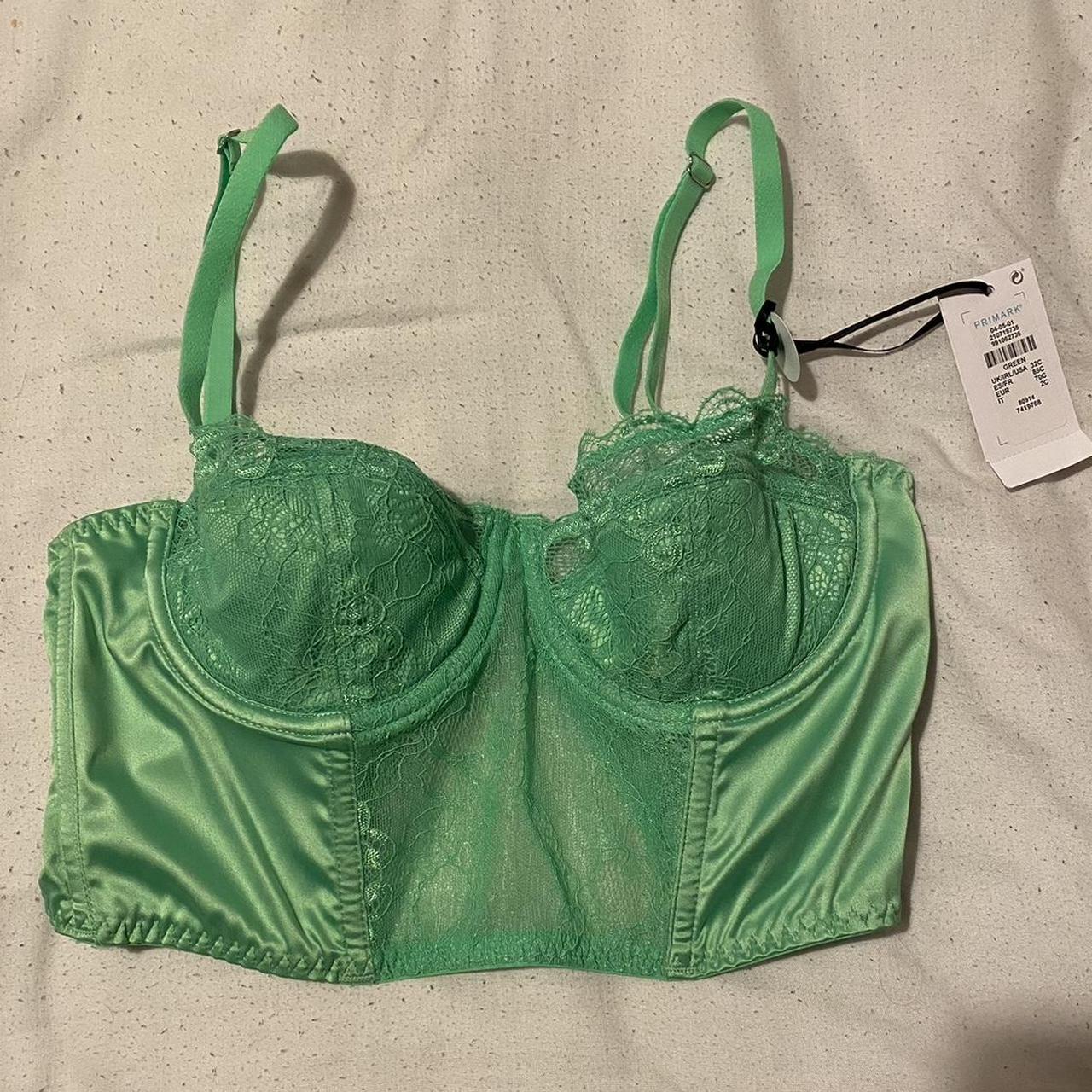 green primark corset crop top, cup size 32C never... - Depop