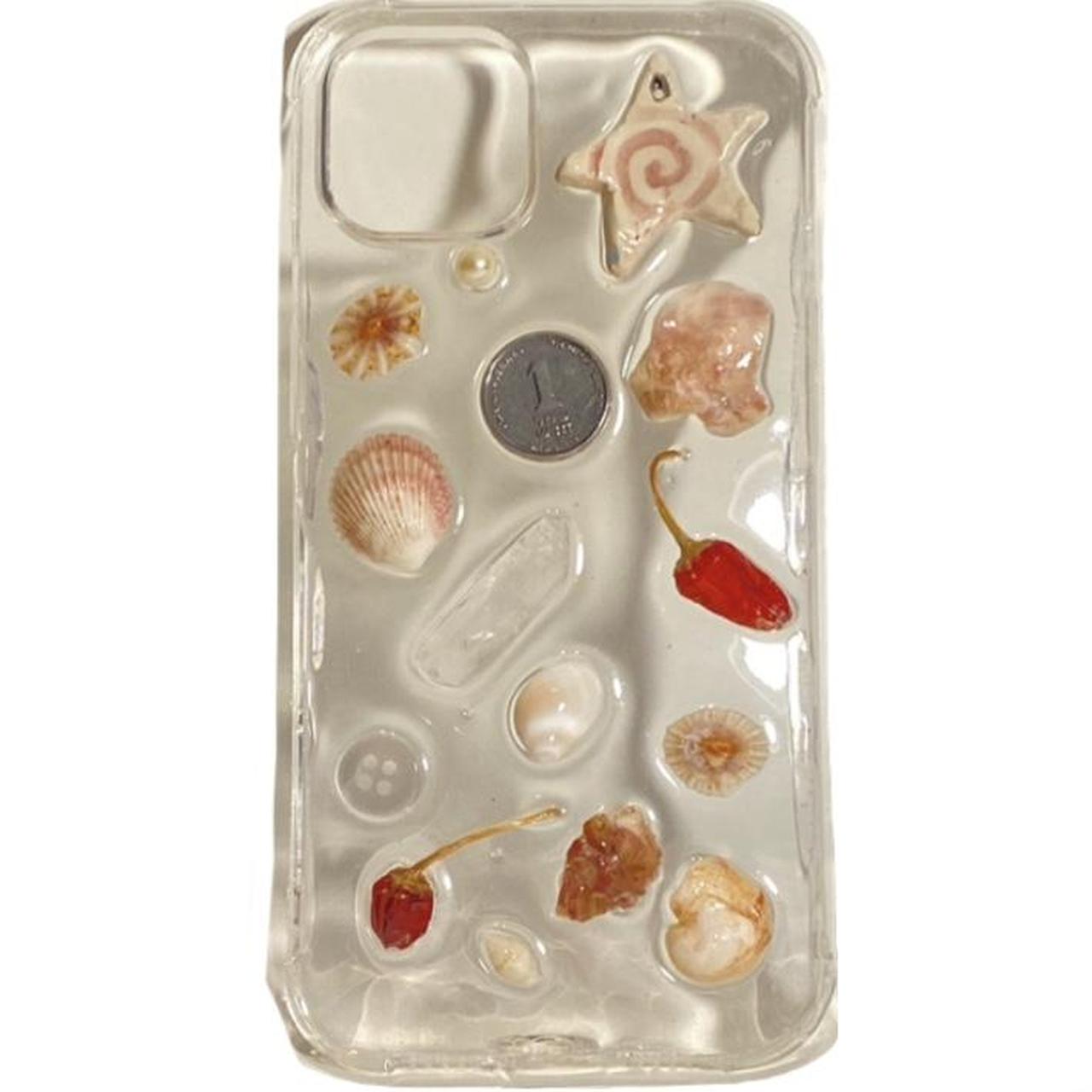 clear resin iphone 14 decorated phone case... - Depop