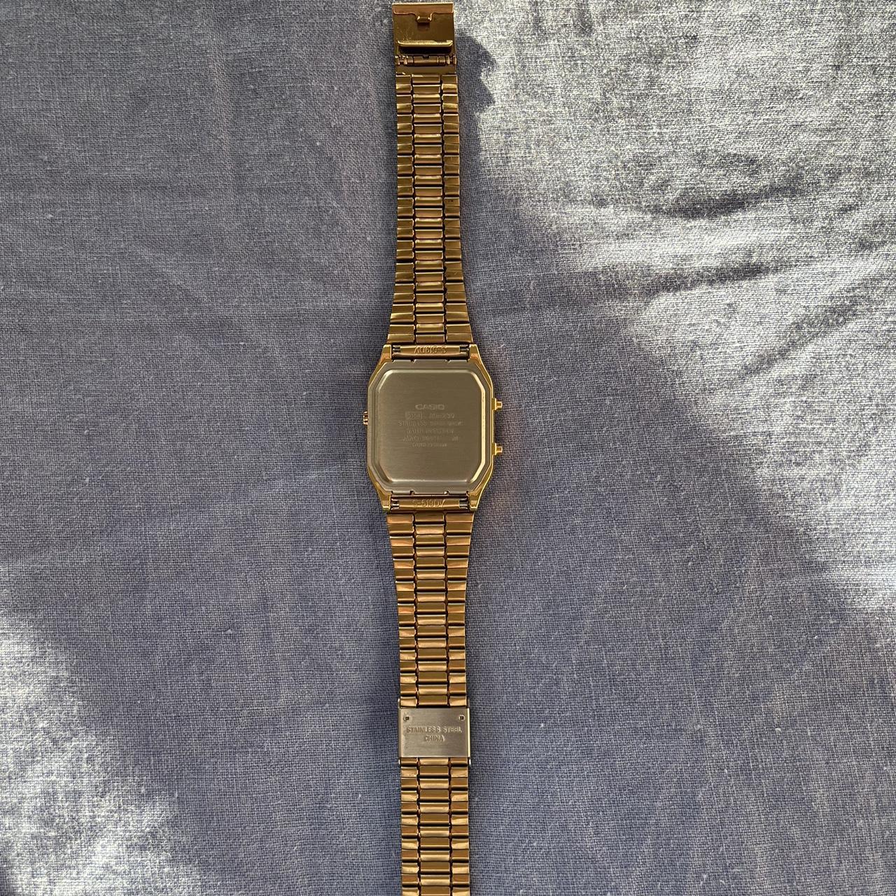 Casio Vintage Cream Hybrid Dial / Gold-Tone Metal... - Depop