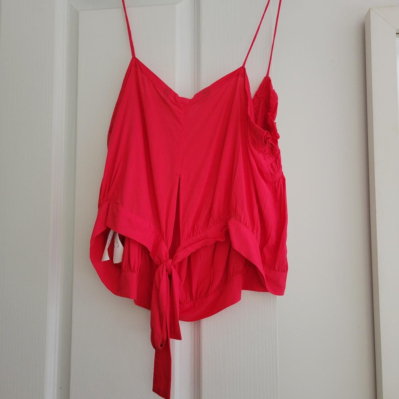 Zara cami, shoe string straps, tie at the back. Size S - Depop