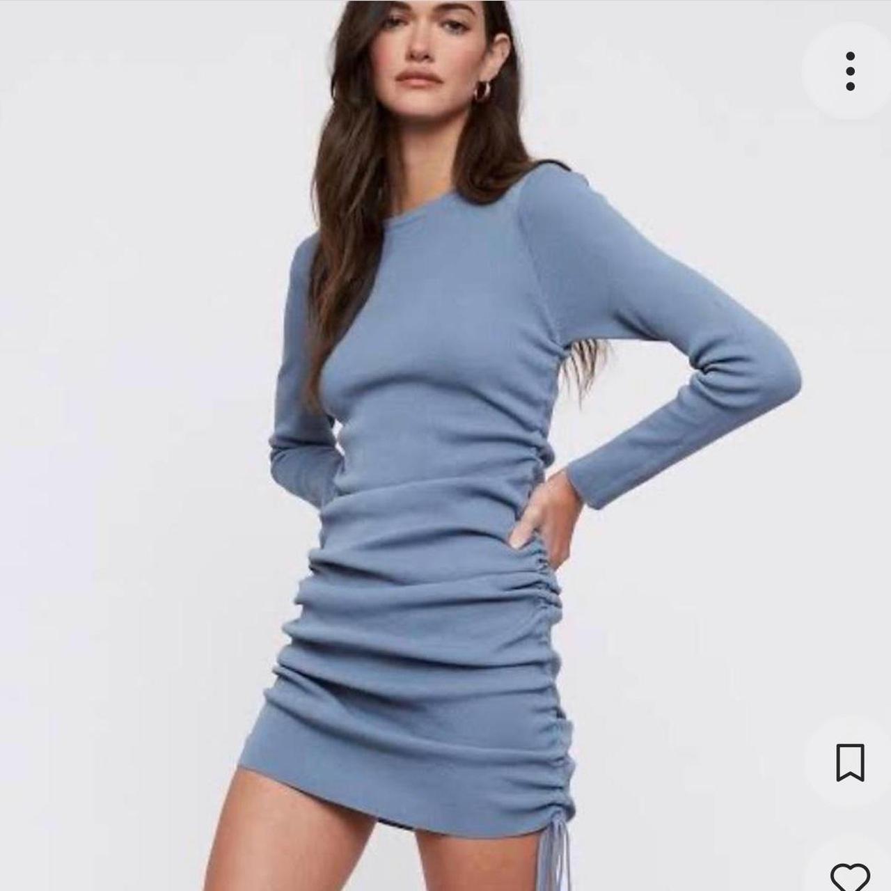 lioness blue rooshed dress. adjustable short to... | Depop