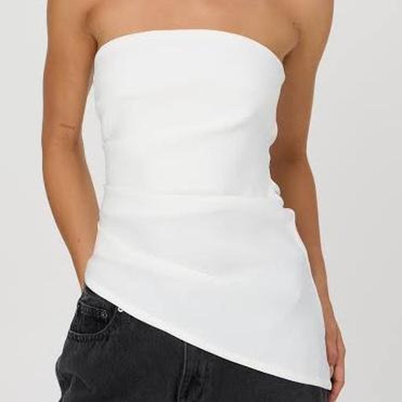 Glassons Strapless Asymmetric Longline Top Size AU... - Depop