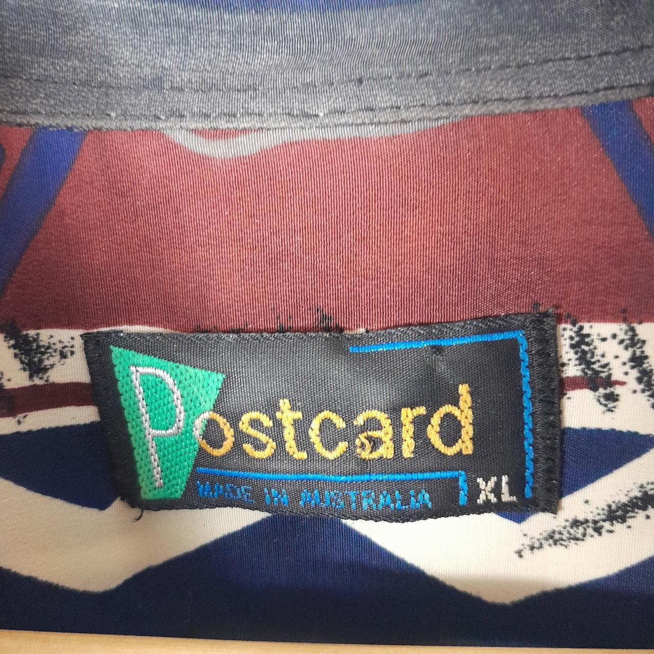 1990’s Postcard shirt with geometric... - Depop
