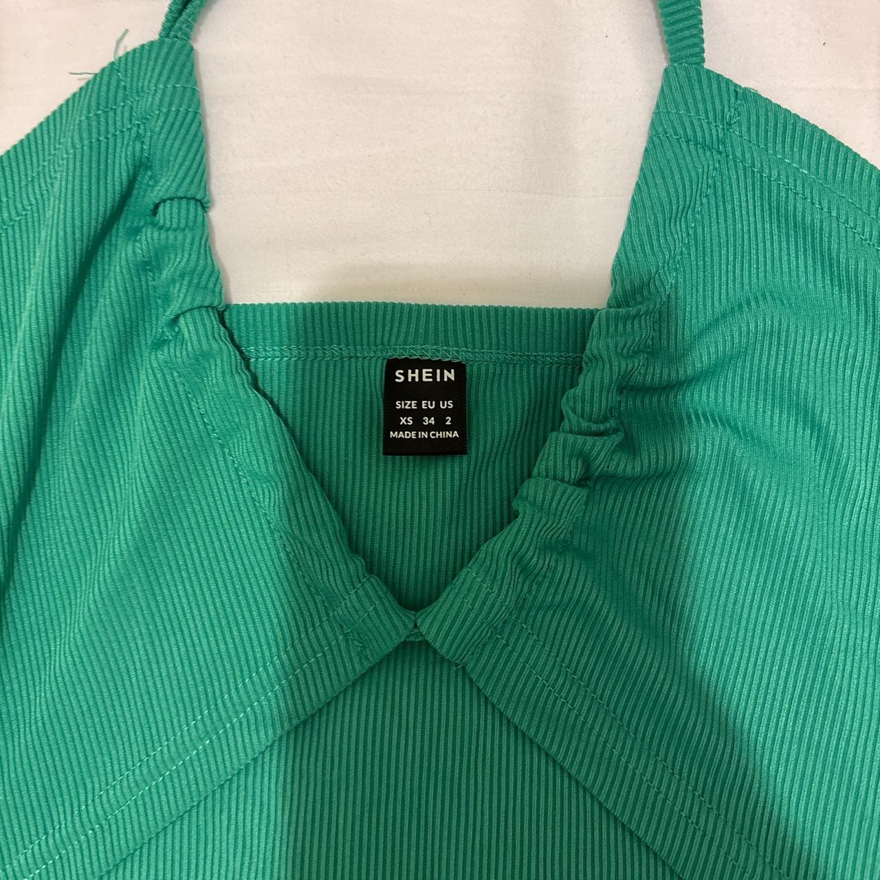 Shein XS green dress. Worn once. Looks slightly... - Depop