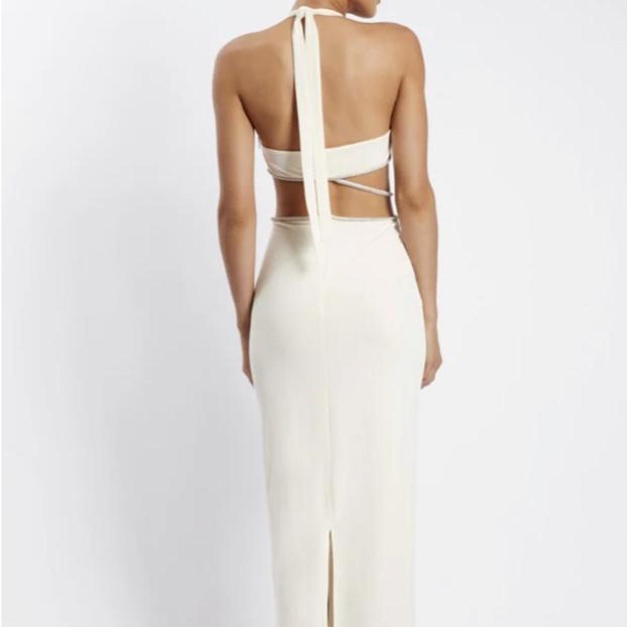 MESHKI MAXI DRESS IN BONE - NICHA Diamante Cut Out... - Depop