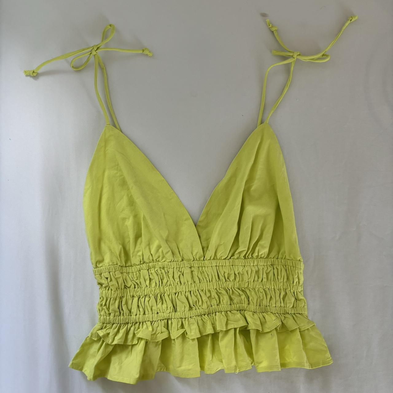 Sim and Sam light green ruffled tank top light and... - Depop