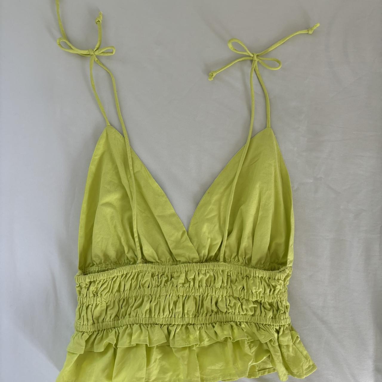 Sim and Sam light green ruffled tank top light and... - Depop