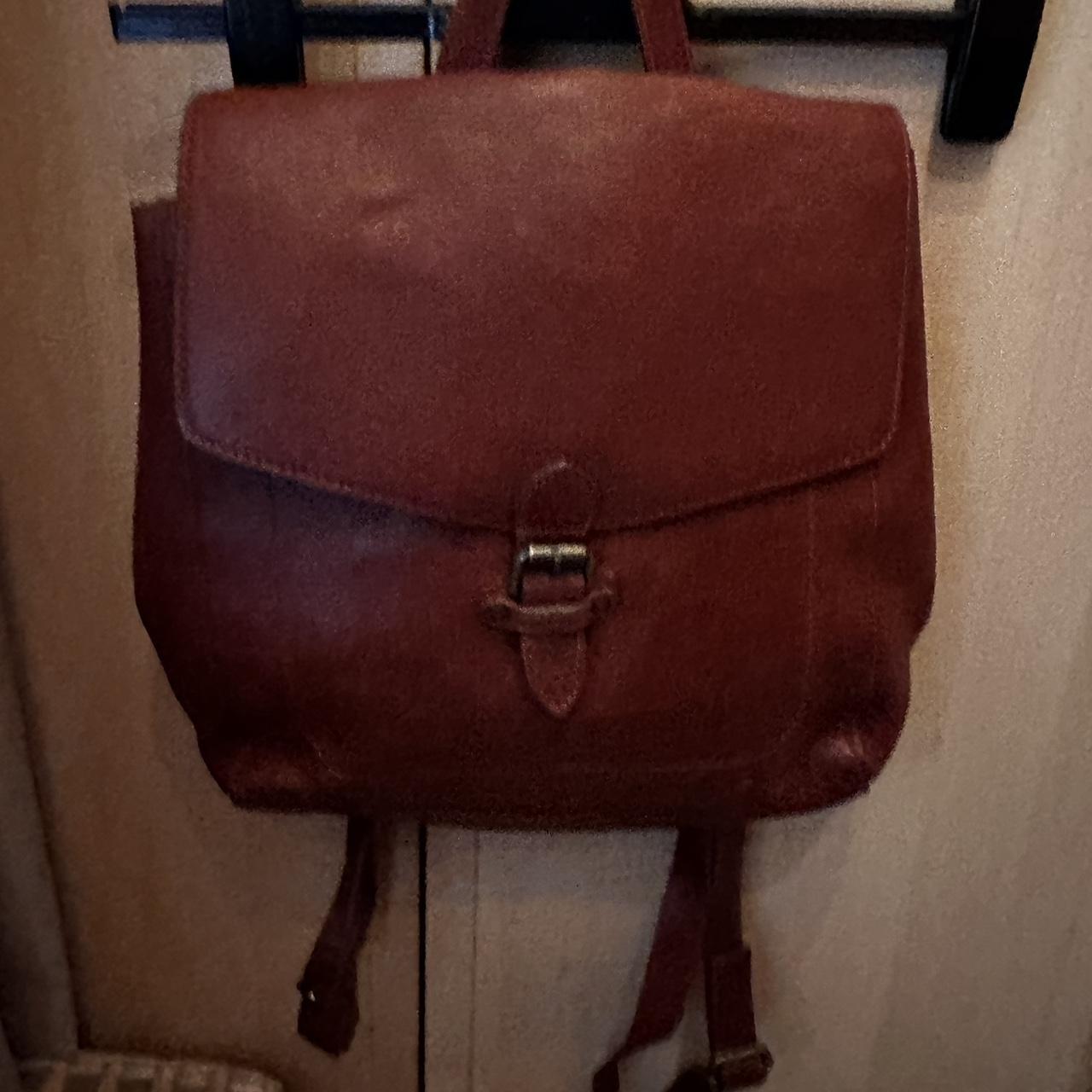 fatface leather satchel bag - can be worn across... - Depop