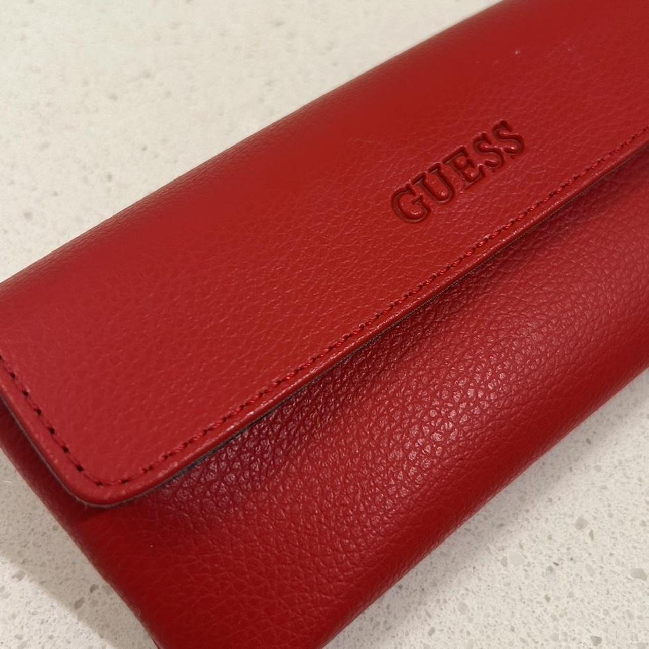 Guess glasses holder case red and gold - Depop