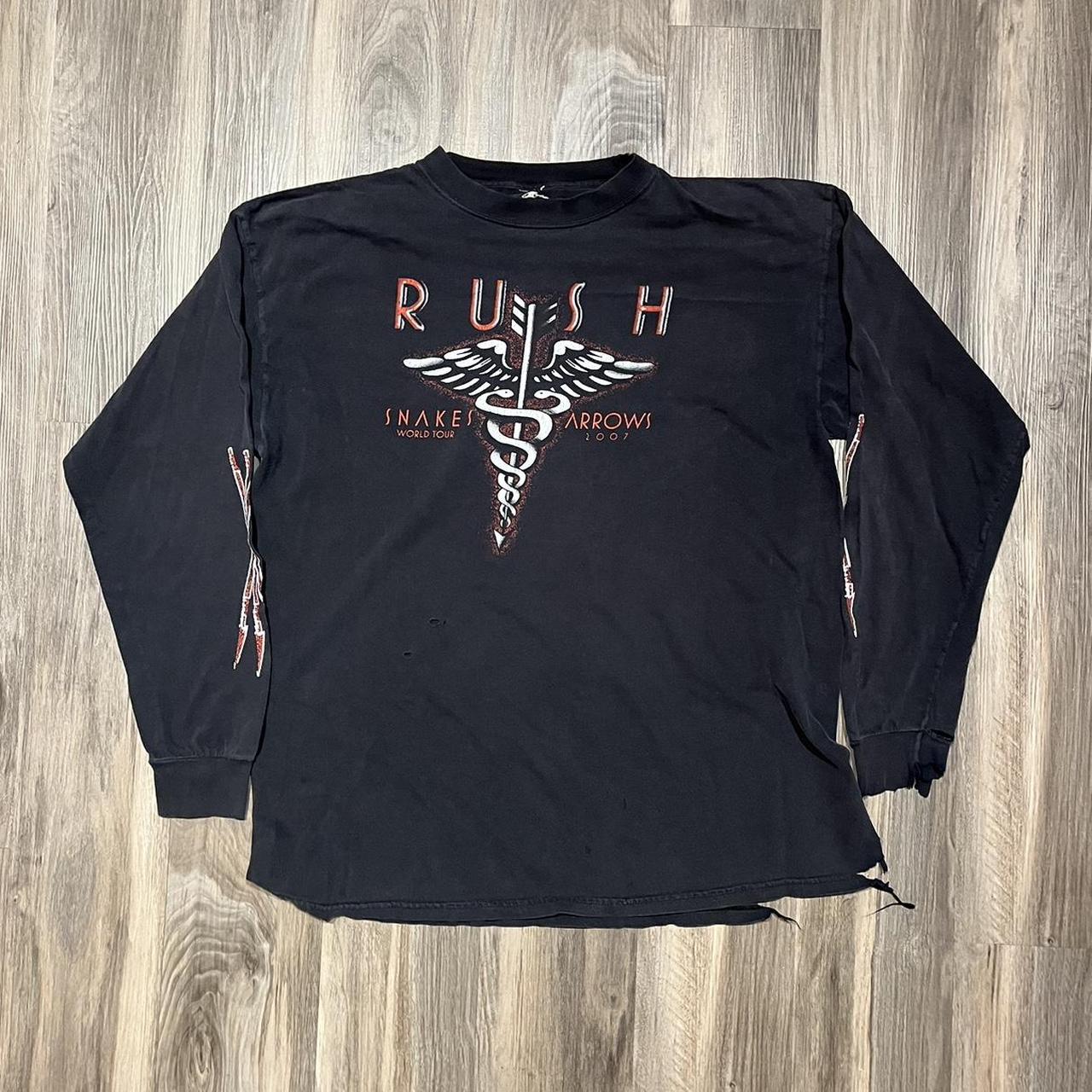 THRASHED Y2K RUSH BAND TEE SIZE XL FADED AND... - Depop