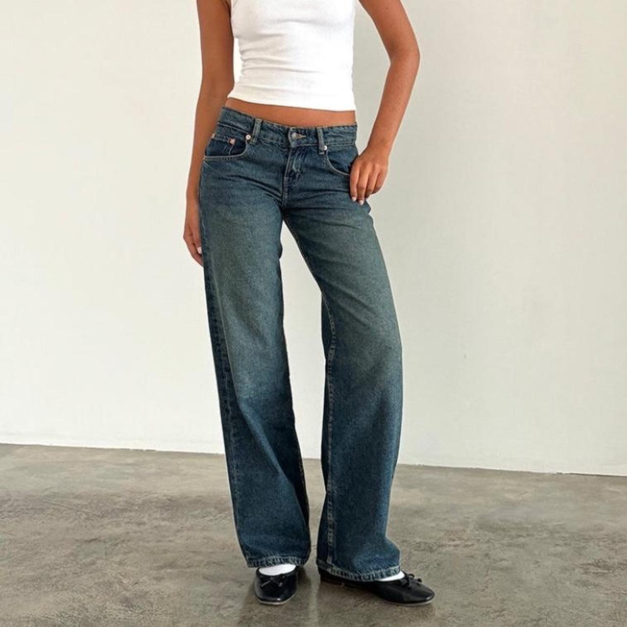 motel rocks parallel low rise jeans in colour bright... - Depop